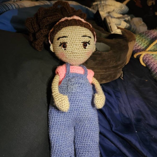 Crochet Doll With Overalls Amigurumi Patterns, First Baby Doll Crochet ...