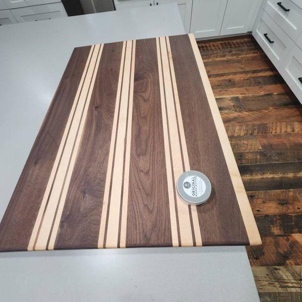 Maple & Walnut Dough Board/ Hardwood Cutting Board With Lip ...