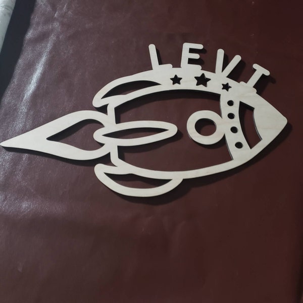 Rocket Name Sign, Nursery Decor, Personalized Wood Sign, Wooden Name ...