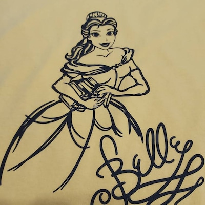 Princess Belle SVG Sketch Signature SVG PNG Dxf Beauty and the Beast ...