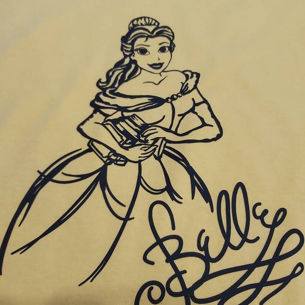 Princess Belle SVG Sketch Signature SVG PNG Dxf Beauty and the Beast ...