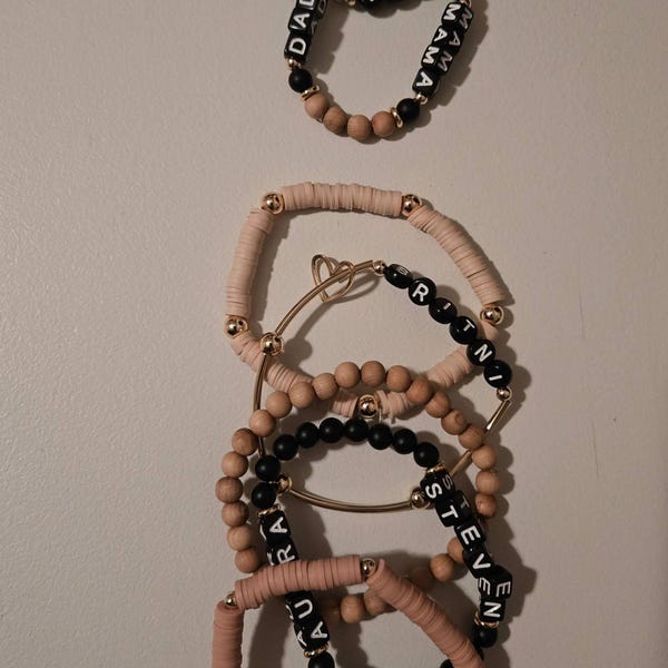 Teacher & Student Bracelet Stack | School | Personalized | Word | Name ...