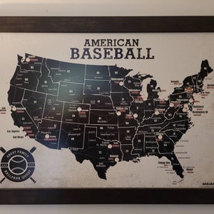 Baseball Stadium Map Baseball Park Poster Map Ballparks | Etsy