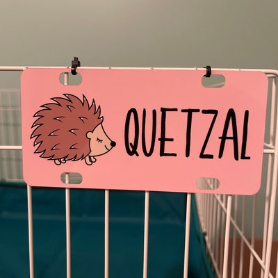 Personalized Hedgehog Name Plate / Hedgehog Sign / Cage Accessory ...