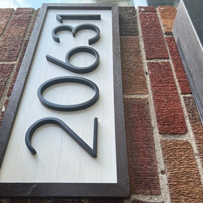 Horizontal House Numbers, Horizontal Address Plaque, Horizontal House ...