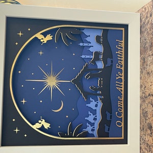 3D Nativity Scene Shadow Box, Christmas Shadow Box SVG, Christmas ...