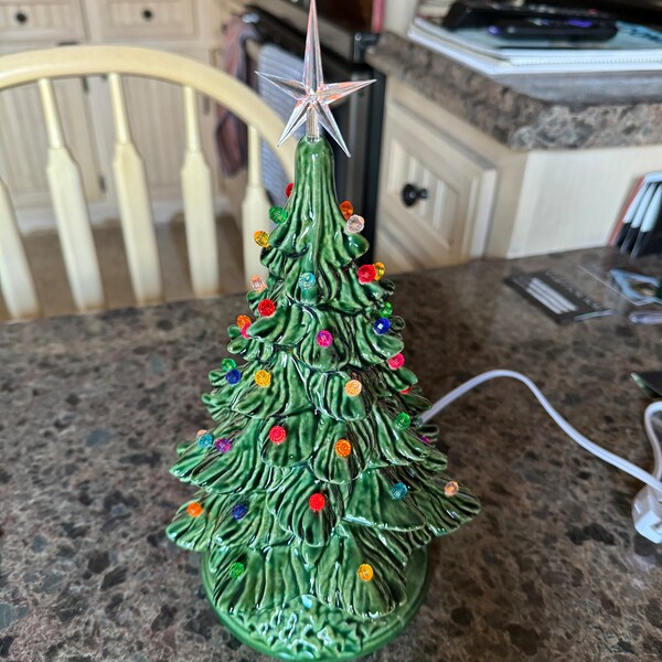 Ceramic Christmas Tree With Pointed Bulbs. Small Ceramic Christmas Tree ...