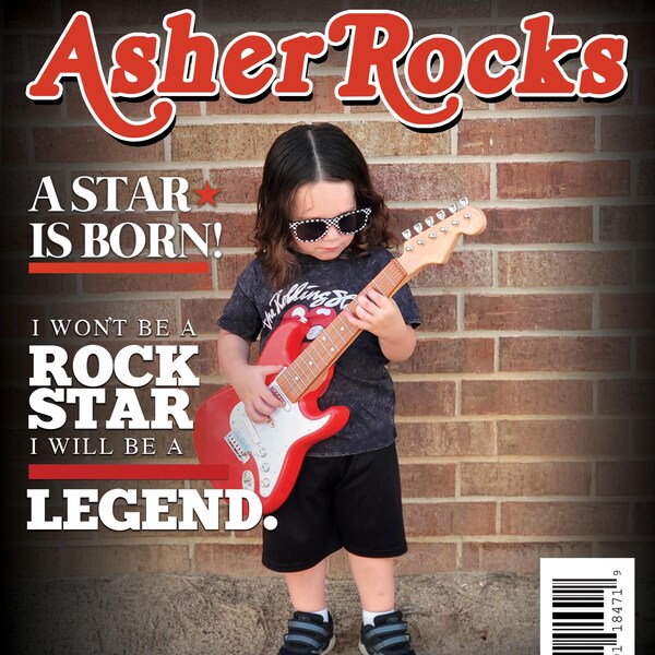 Rock Star Magazine Theme Birthday Poster, Boy Birthday, Rockstar, Baby ...