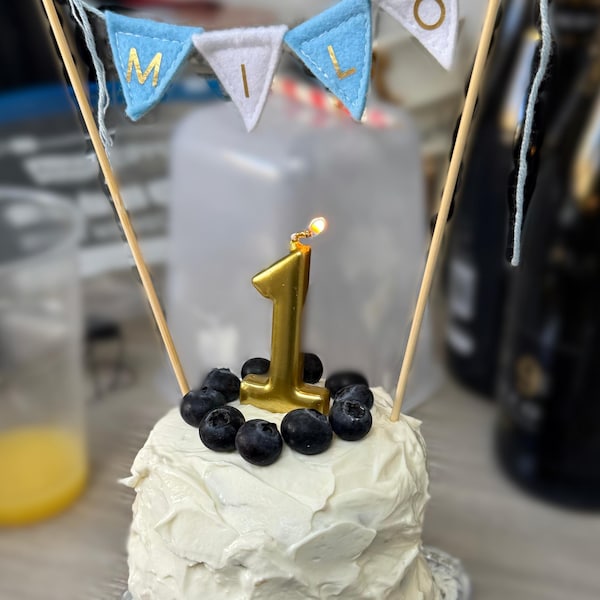 Bunting Cake Topper Felt Mini Bunting Personalised Birthday Cake Topper ...