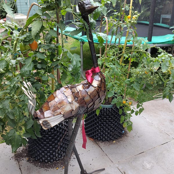 Metal Pheasant Garden Ornament Sculpture Art Handmade Recycled Metal ...