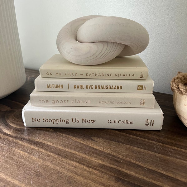 White and Gold Decorative Book Stack - Etsy
