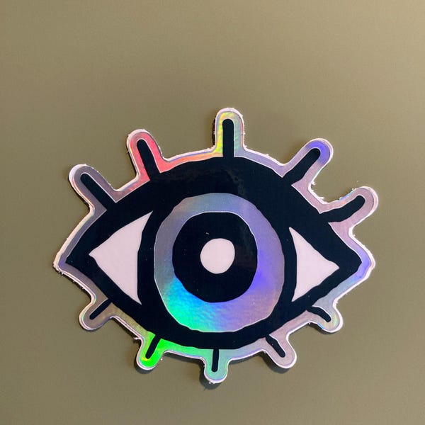 Eye Sticker Rainbow | Colorful Eye Sticker | Holographic Eyeball Decal ...