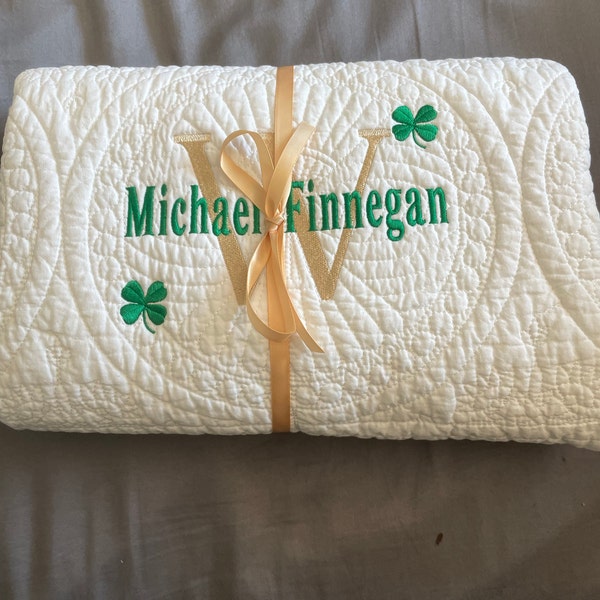 Irish Baptism Christening Baby Blanket, Baptism Gift for Godson ...