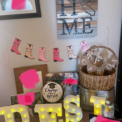 COWGIRL PARTY GARLAND Cowgirl Boot Garland Cowgirl Boot Banner Cowgirl ...