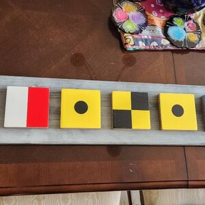 Custom Wood Signs Flag Signs Nautical Decor, Navy Signal Sign Coastal ...