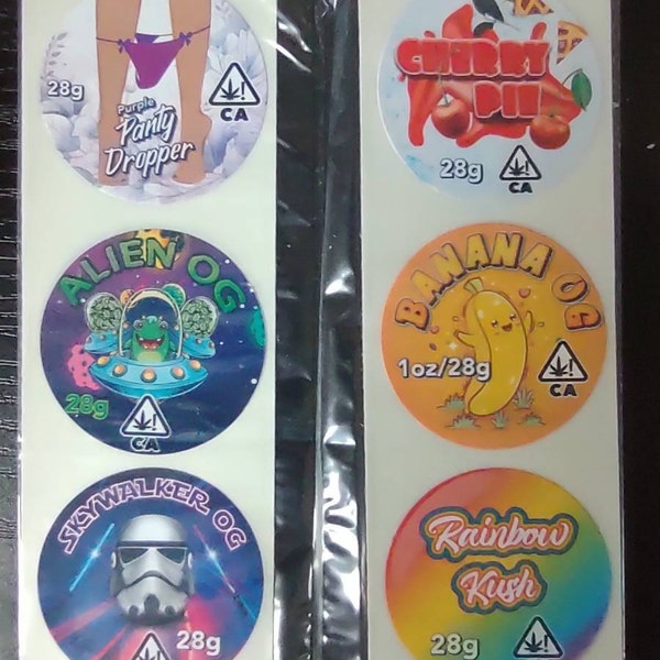 Strain Label Stickers for Plastic Pop Top Preroll Vials - 2.5" X 3.5 ...