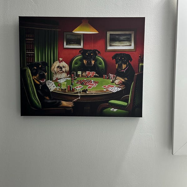 Custom Pet Portrait, Dogs Playing Poker, Custom Multi Pet Portrait ...