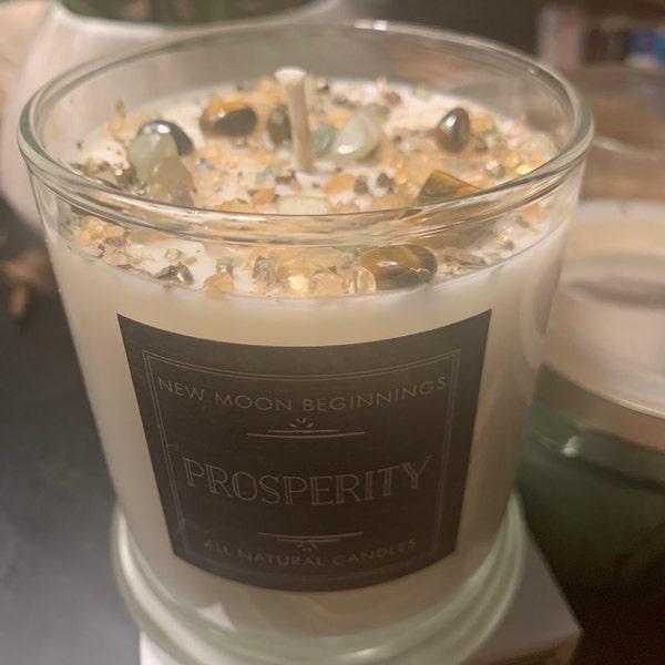 Prosperity Candles Success Crystal & Herb Candle Soy Aromatherapy ...