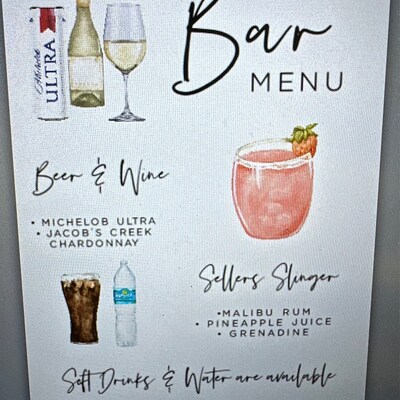 Bar Menu Template, Modern Editable Drink Menu Template, Minimalist ...