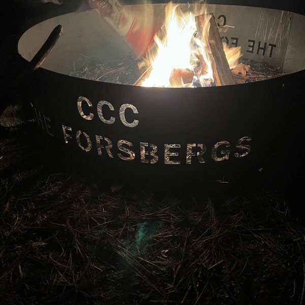 Personalized Heavy Duty Solid Fire Ring, 12" Tall, Wedding Gift ...