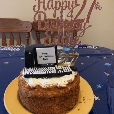 Fondant Computer Cake Topper Fondant Laptop Fondant Keyboard Programmer ...