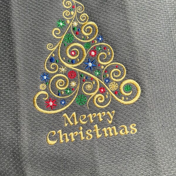 Swirl Christmas Tree Embroidery Design, 4x4 & 5x7 Hoop, Christmas ...