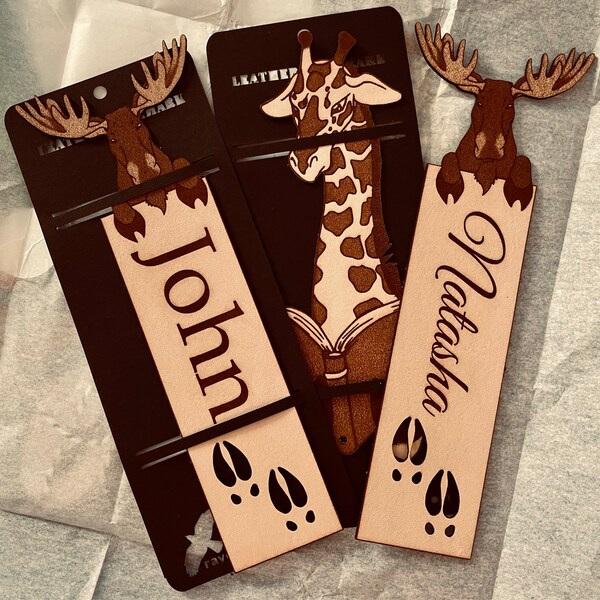 Personalized Leather Moose Bookmark, a Great Moose Themed Gift! - Etsy