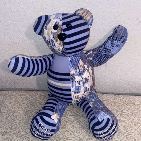 Memory Bear, Remembrance Bear, Custom Keepsake Bear, Memorial Bear ...
