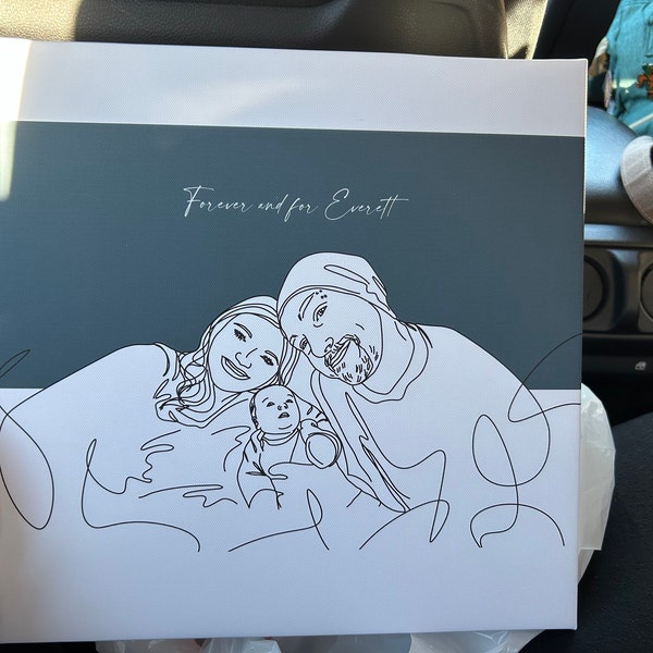 Custom Couple Line Art Portrait, Custom Couple Gift, Engagement Drawing ...
