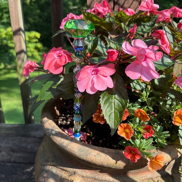 14'’ Beaded Fairy Garden Stakes - Etsy