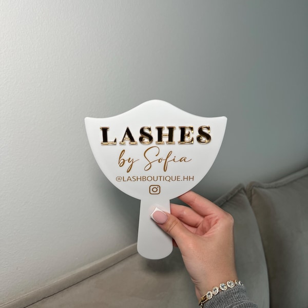 Personalised Eyelash Technician Prop | Handheld Mirror Social Media ...