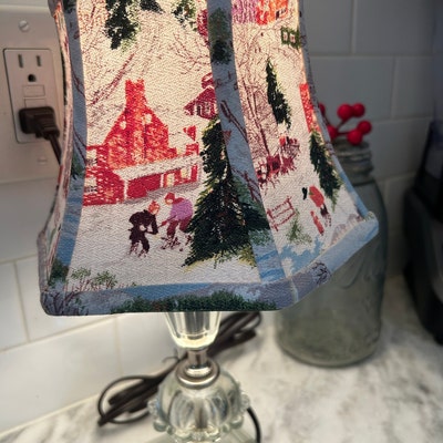 Grandma Moses Bridge Lamp Shade, Lampshade Threads Onto Floor Lamp ...