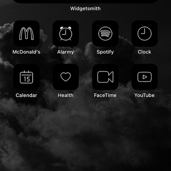 Ios Icon Pack for iPhone - Now Includes 320 Icons! Minimal Black and ...