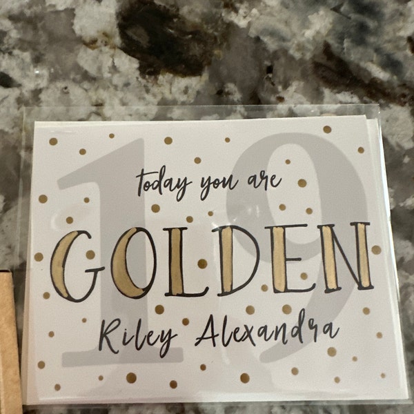 Today You Are Golden | Hand Painted Golden Birthday Card - Etsy