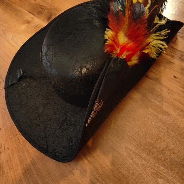 Black Distressed Pirate Tricorne Hat, Highwayman, Brixham, Hastings N ...