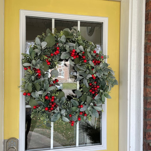 Fall Magnolia Wreath for Front Door, Rust Orange and Brown Magnolia ...