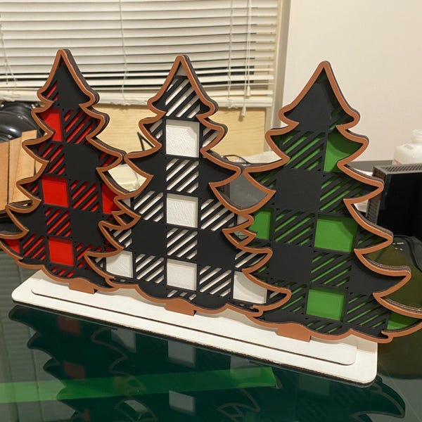 Christmas Tree Laser File, Christmas Svg Laser, Tree Buffalo Plaid ...