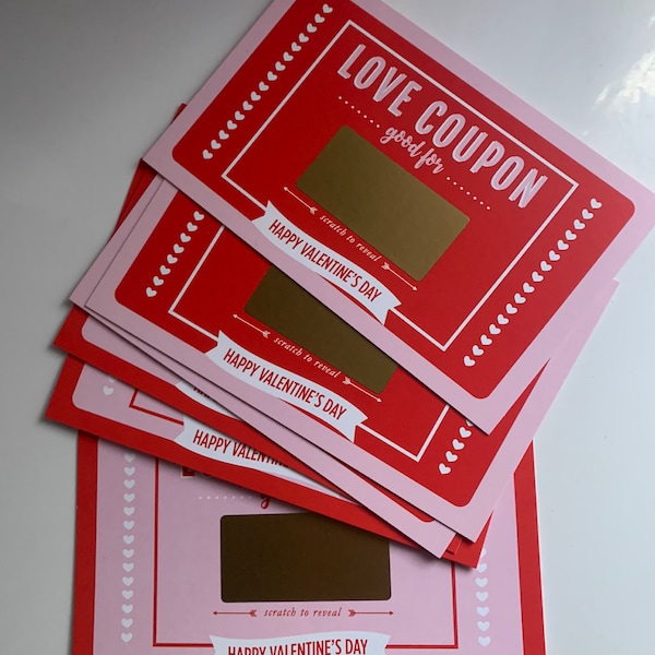 Scratch-off Love Coupons Scratch off Voucher Valentines Gift for Her ...
