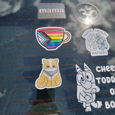 Holographic Sleepy Hijabi Vinyl Sticker, Weatherproof Sticker,cute Bear ...