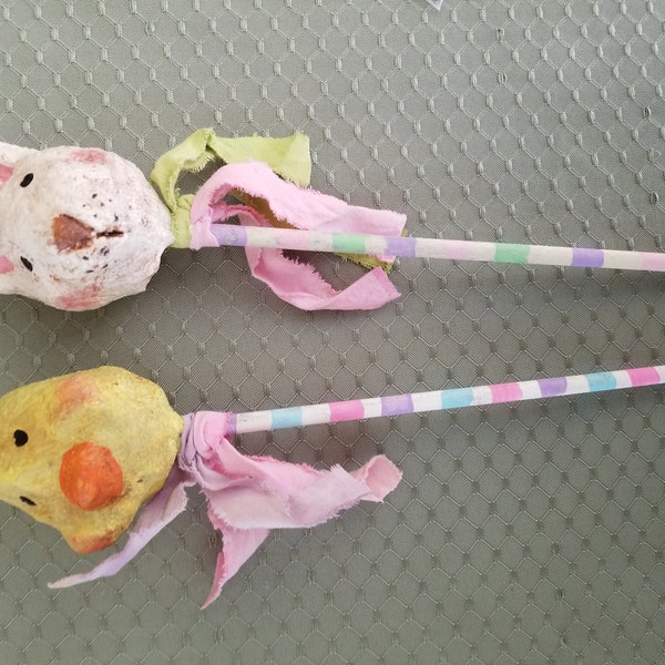 Primitive Easter Chick Bucket/farmhouse/spring/vintage Style/paper ...