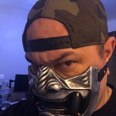 Half Face Assassin Samurai Oni Mask Cool Baddass Demon Ronin - Etsy