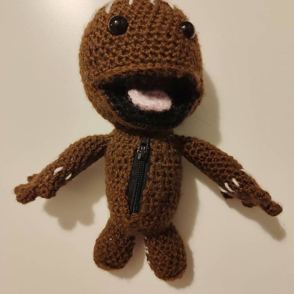 Sackboy Pattern Crochet Amigurumi Open Mouth Zipper - Etsy