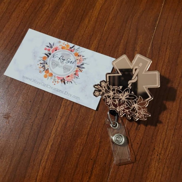 Ems Badge Reel - Emt Badge Reel - Paramedic Badge Reel - Rose Gold ...