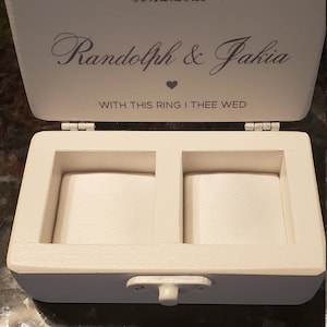 White Ring Box, Personalized Ring Box, Ring Bearer Box, White Wedding ...