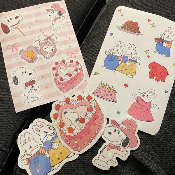 Max and Ruby Glitter Stickers Ruby's Pink Cake, Y2K Stickers, Nostalgia ...