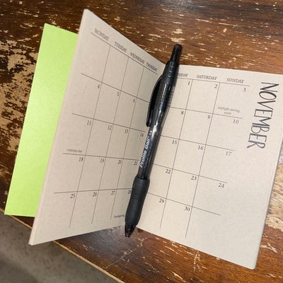 Small Kraft Stick Anywhere Calendars Undated Monthly Calendar Sticker ...