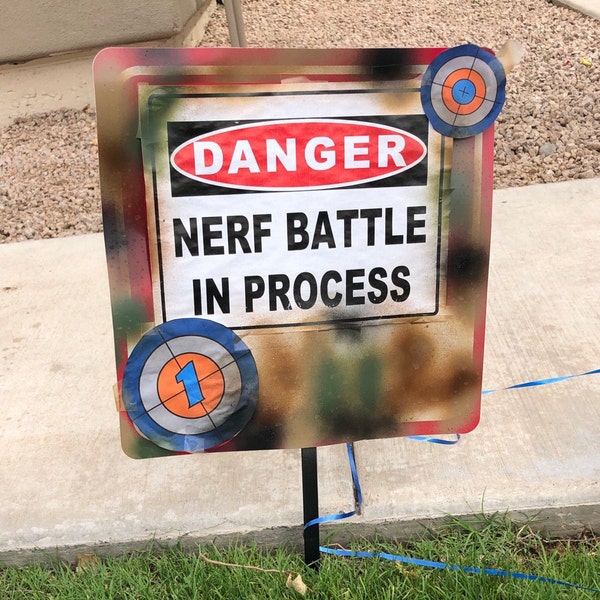 Printable Nerf Battle Sign - Nerf Decor | Nerf Battle Signs | Nerf ...