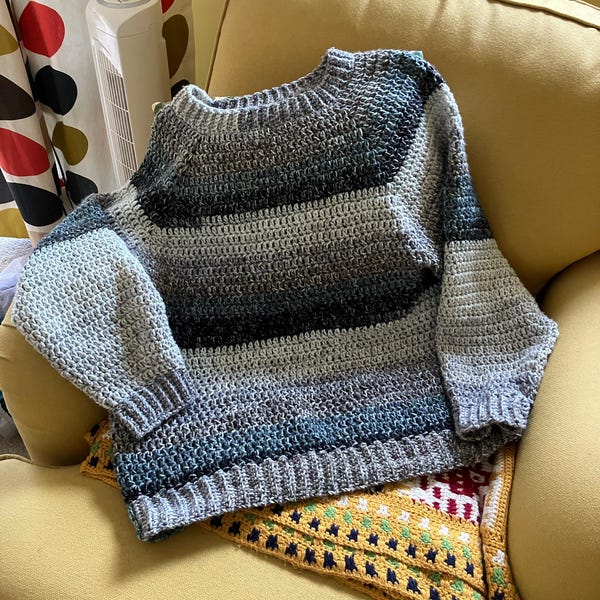 CROCHET PATTERN & VIDEO/ Athabasca Falls Pullover /easy Raglan Crochet ...