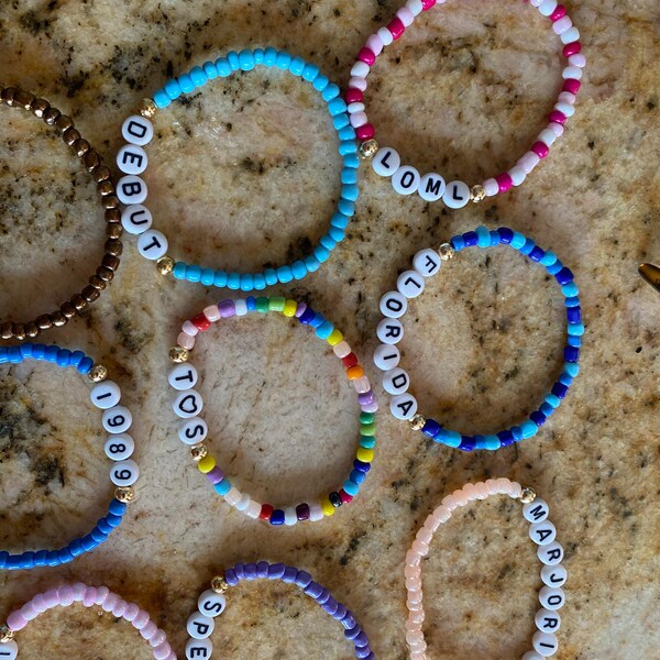 1-25-50-100-200-1000 Friendship Braceletscustom Personalized Name Bead ...