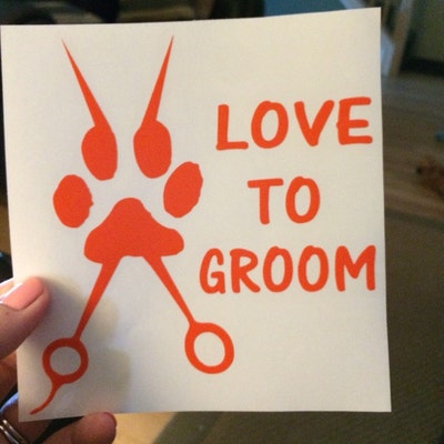 Love to Groom Dog Grooming Scissors Decal Sticker B1111 - Etsy